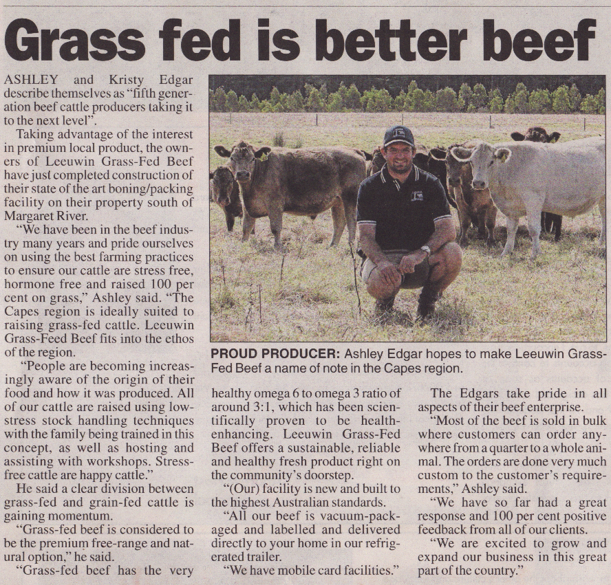 We Are Fourth-Generation Beef & Sheep Farmers - Leeuwin Grass-Fed Beef